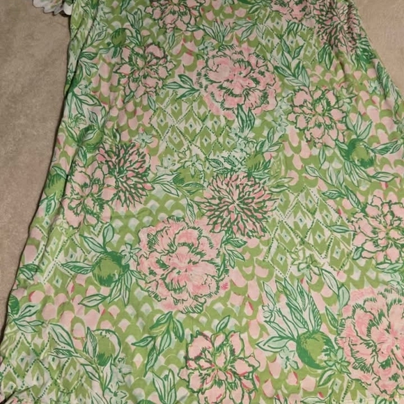 Lilly Pulitzer | Dresses | Lilly Pulitzer Pink And Green Floral Pattern ...